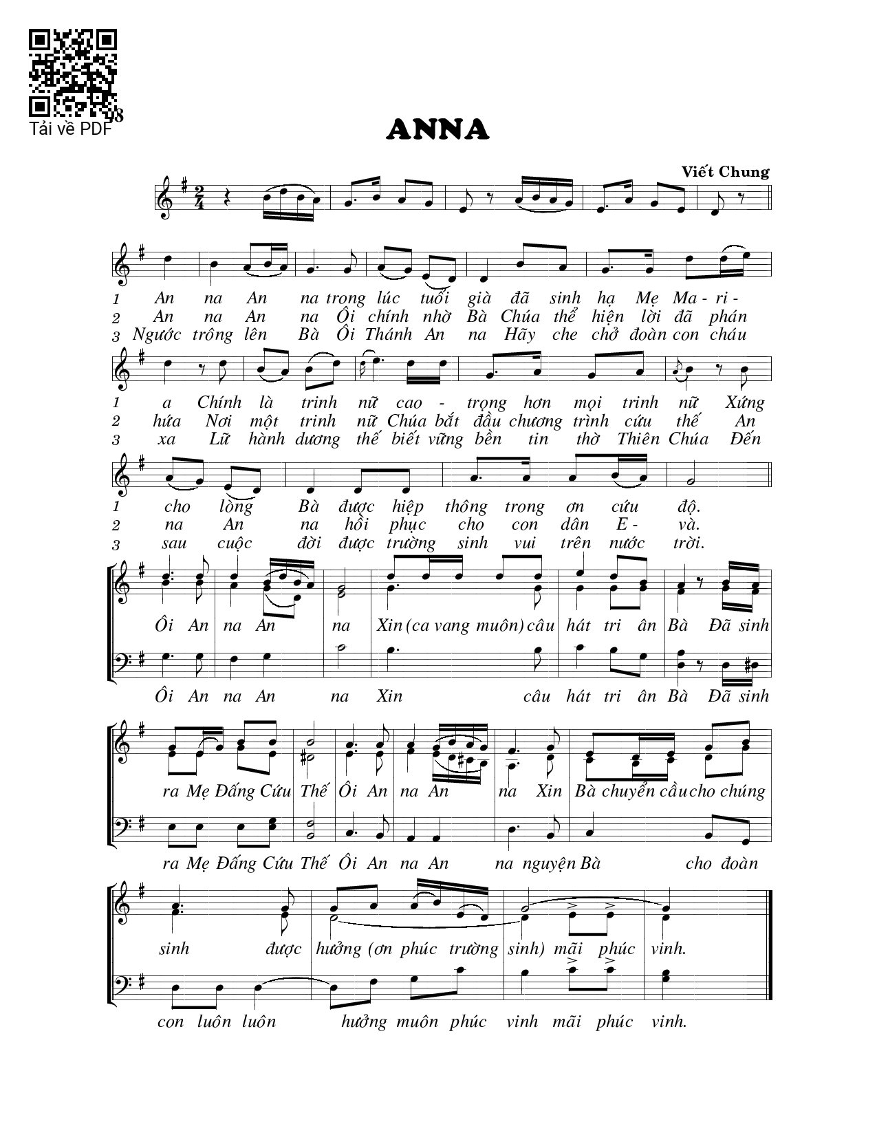 [Sheet] Anna PDF lyrics & chords
