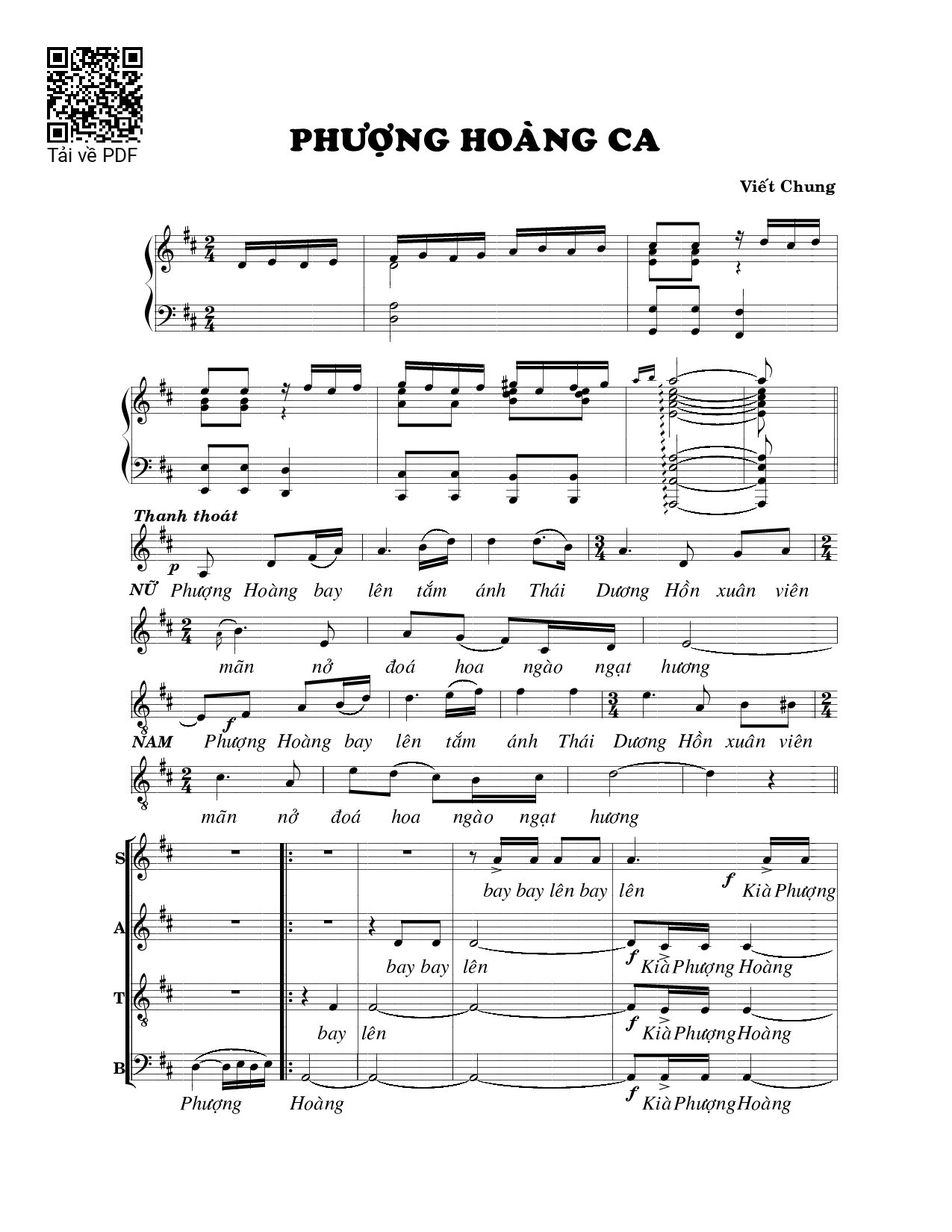 [Sheet] Phụng hoàng ca PDF lyrics & chords