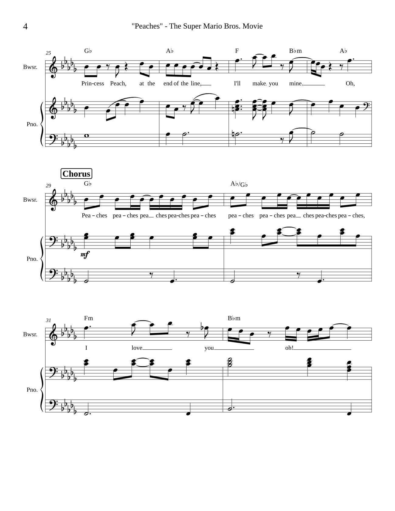 [Sheet] Peaches PDF lyrics & chords