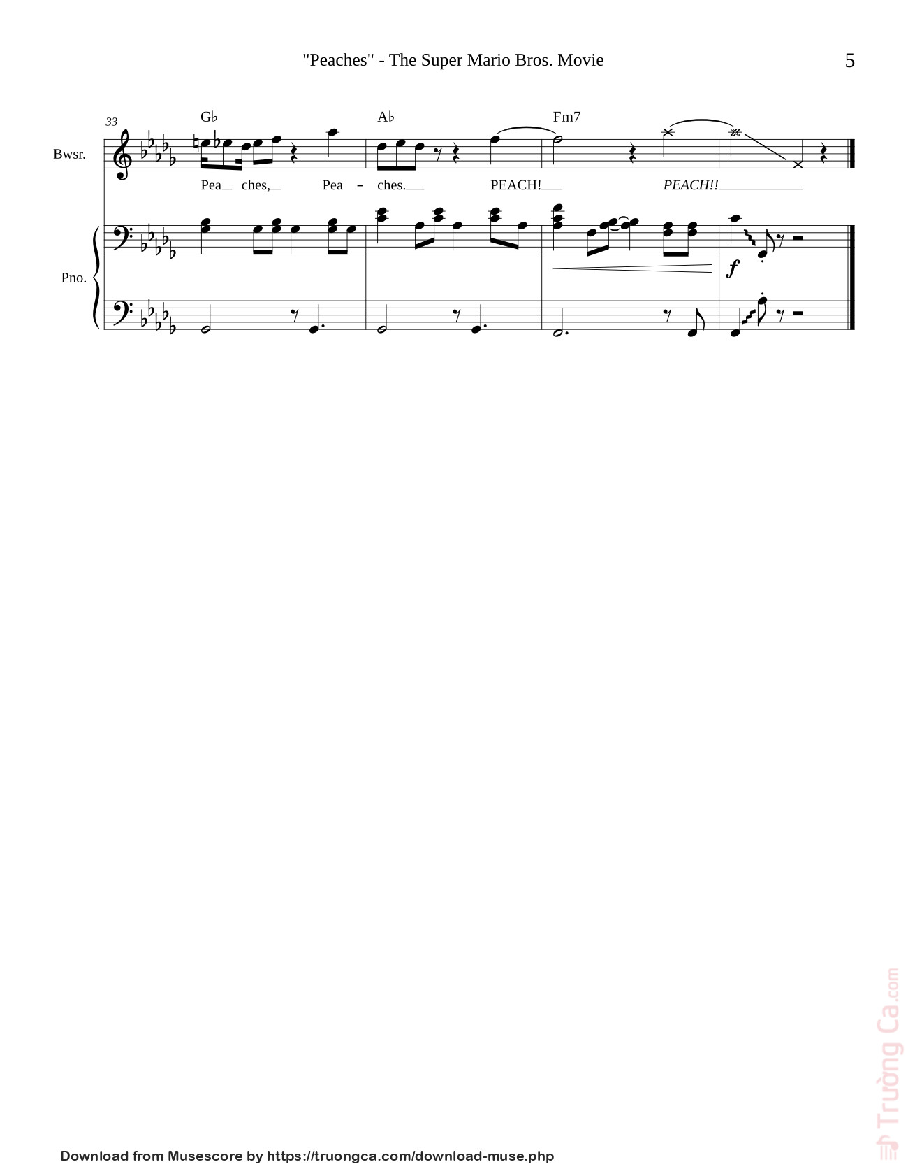 [Sheet] Peaches PDF lyrics & chords