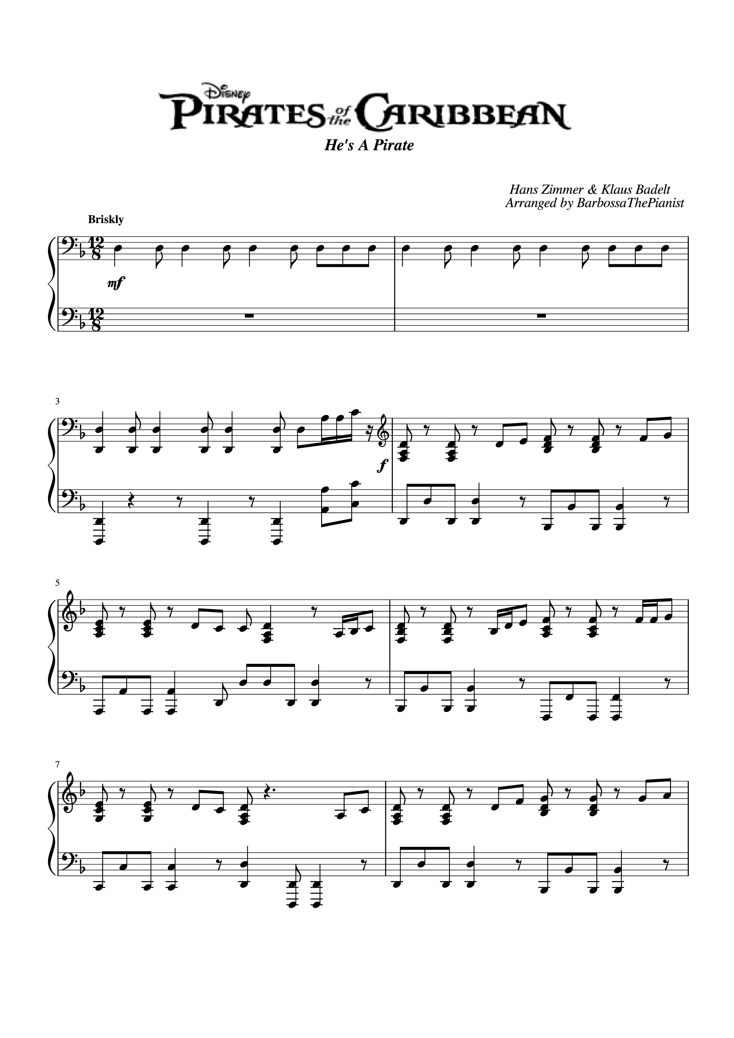  Sheet Pirates Of The Caribbean Sheet Piano PDF Chords Piano Mp4 midi