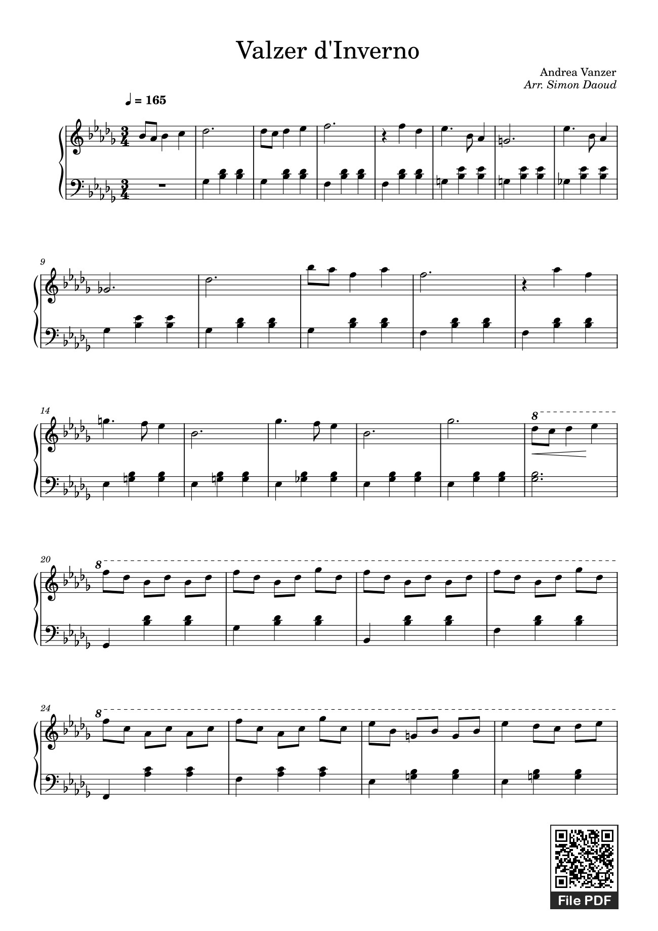 [Sheet] Valzer d'Inverno Sheet Piano PDF, chords Piano, mp4/midi