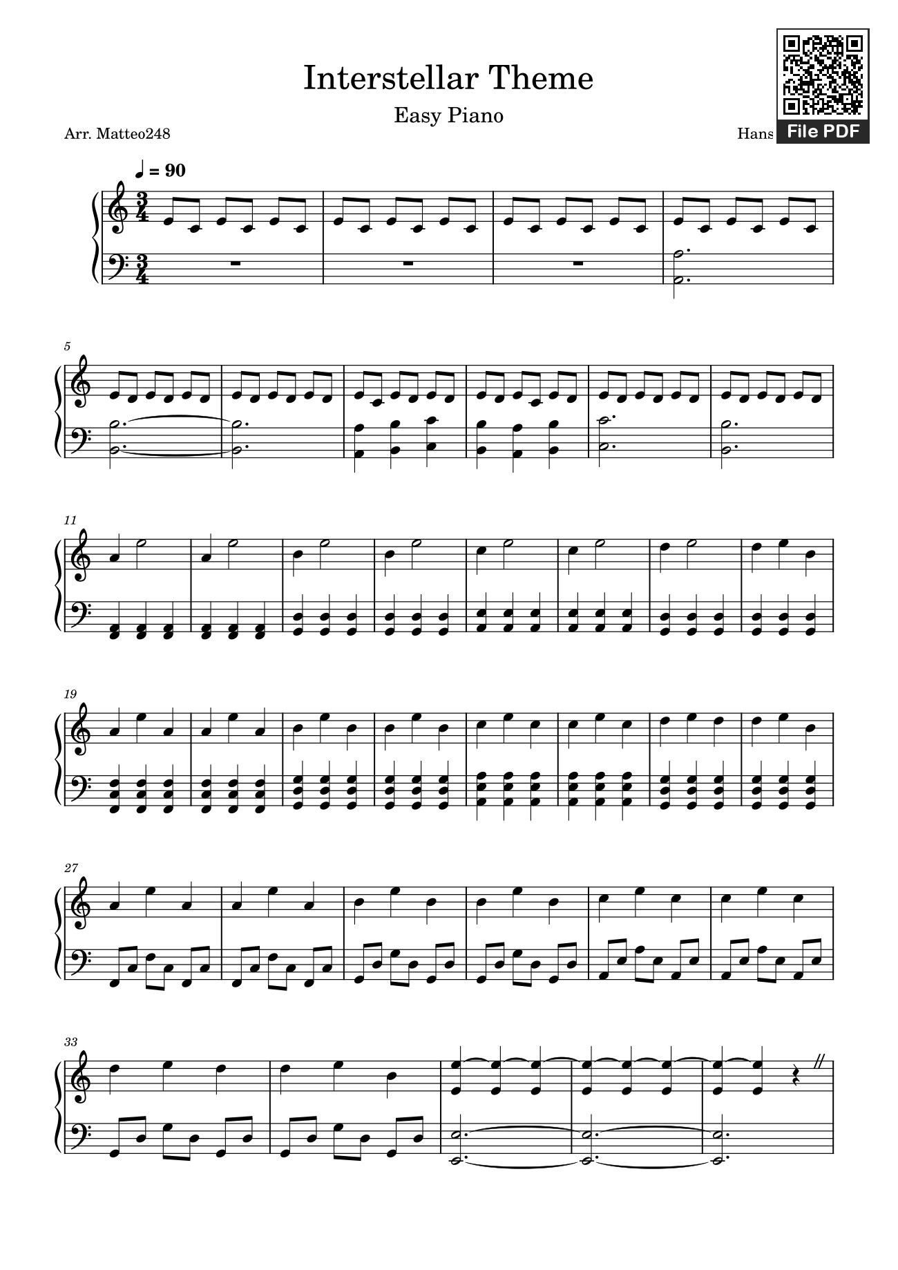[Sheet] Interstellar Theme Sheet Piano PDF, chords Piano, mp3/mp4/midi