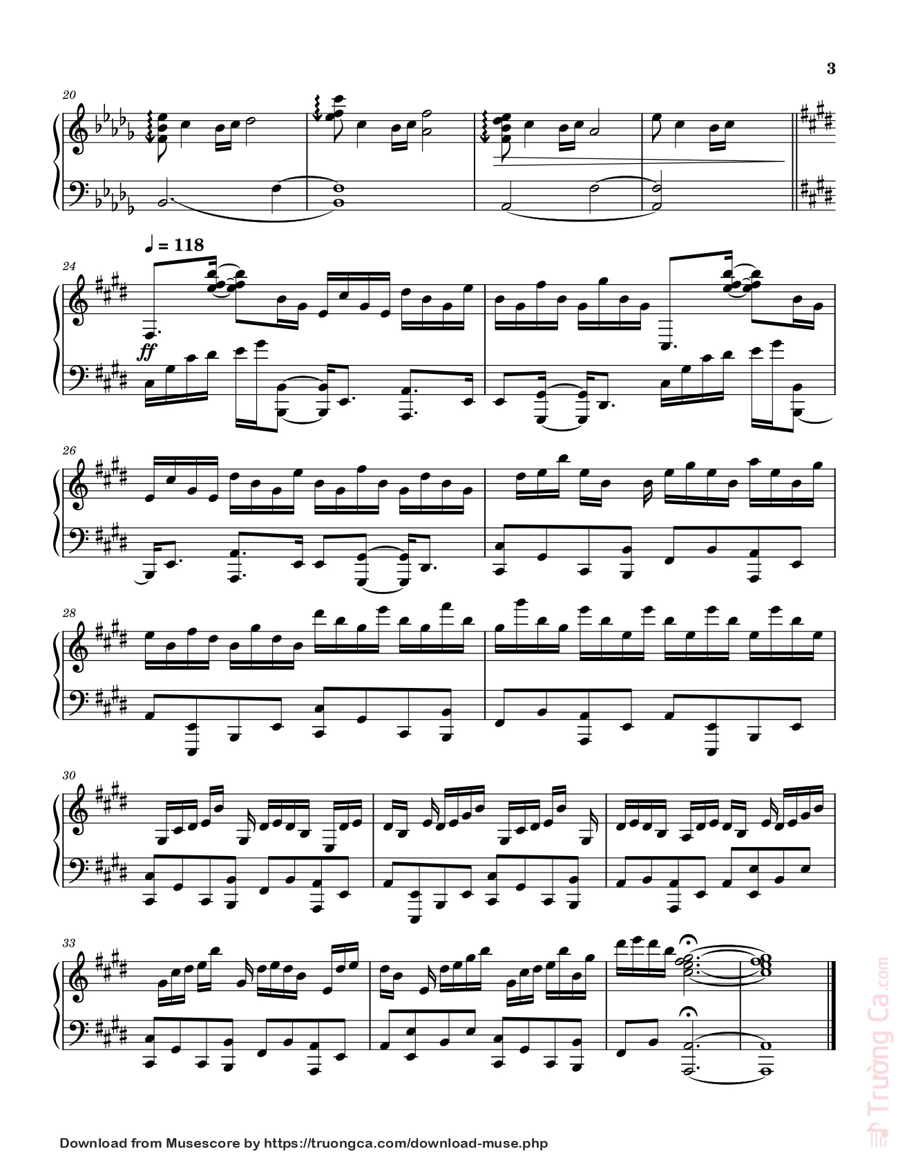 [Sheet] Chasing Kou Sheet Piano PDF, chords Piano, mp4/midi