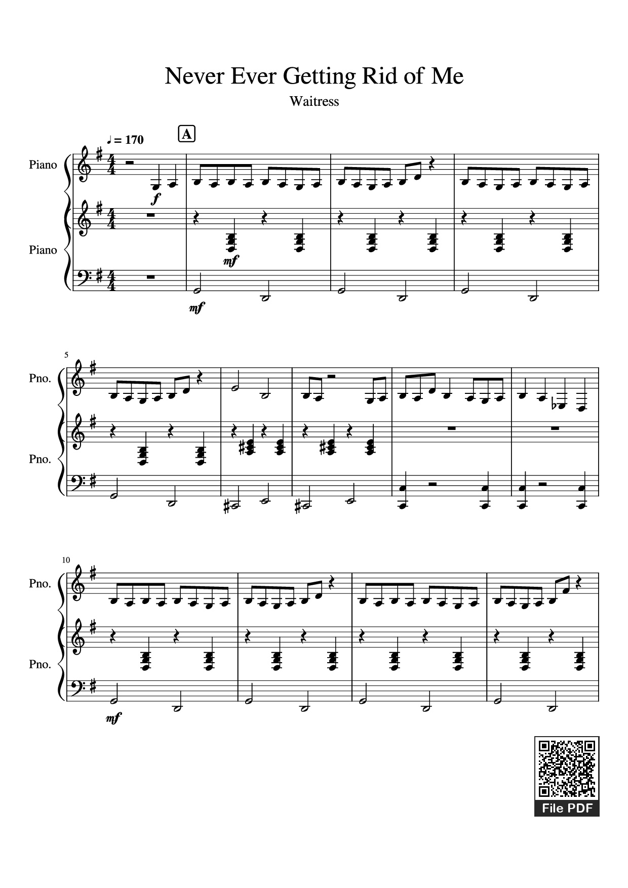 [Sheet] Never Ever Getting Rid of Me Piano PDF, chords Piano, mp4/midi