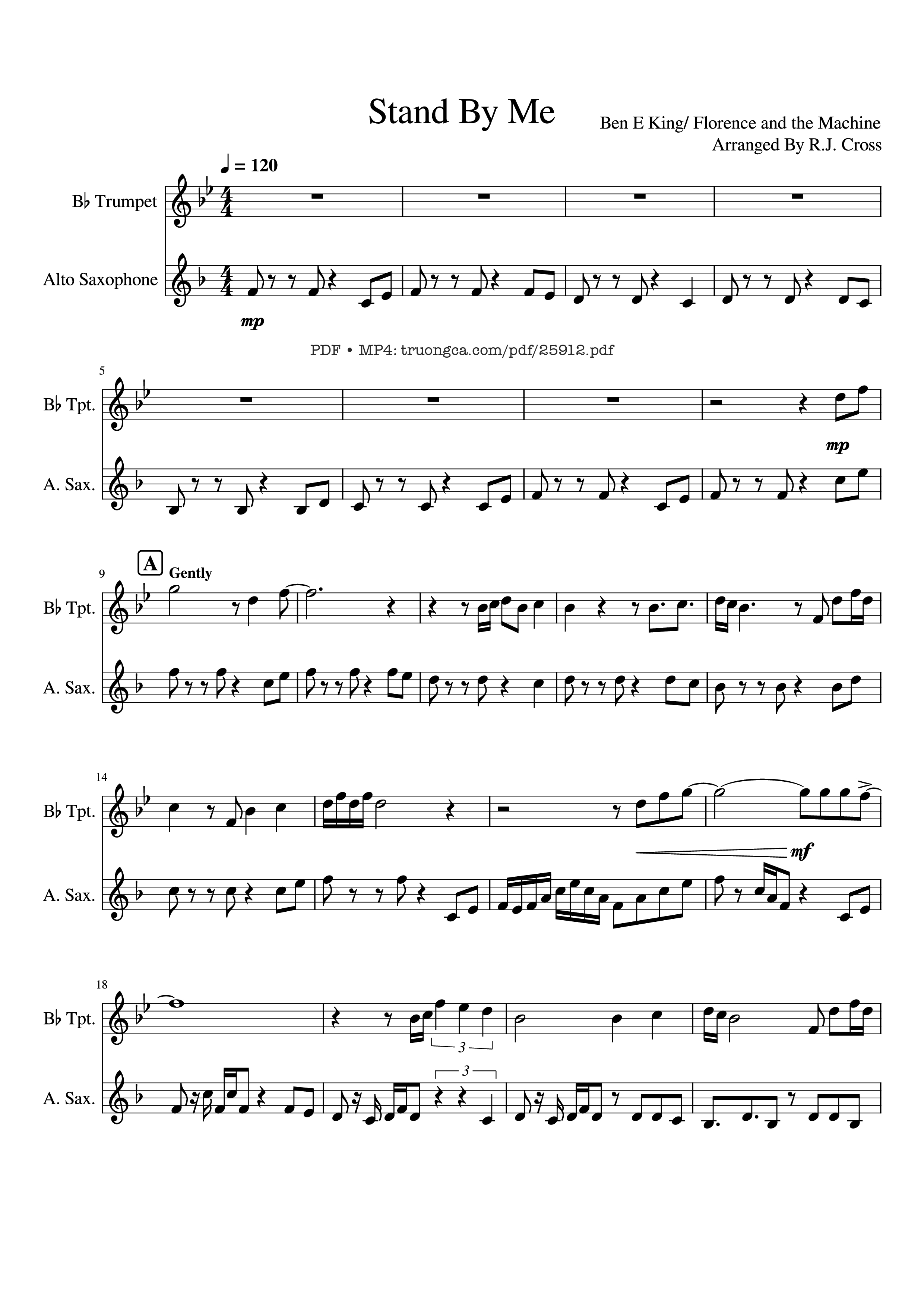 [Sheet] Stand by me Piano PDF (Benjamin Earl King), chords Piano, mp4/midi