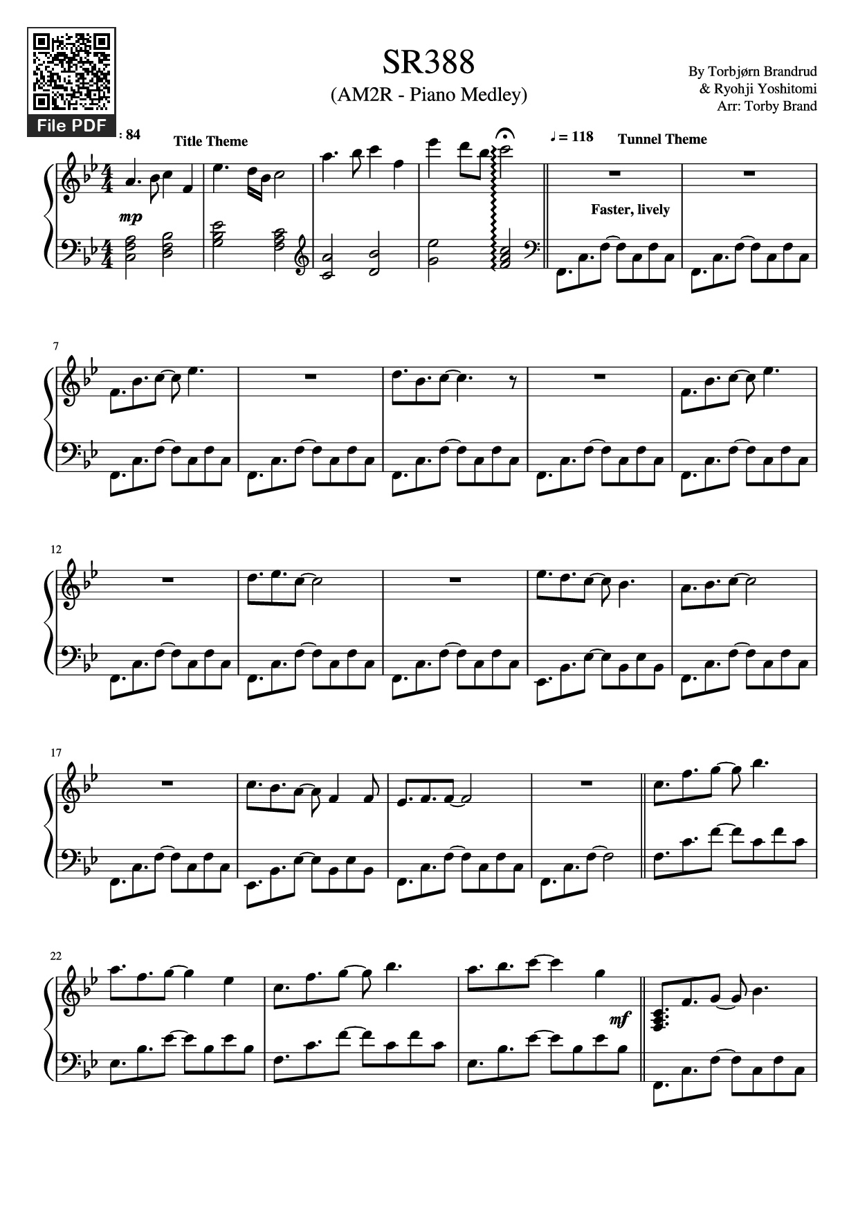 [Sheet] SR388 Piano PDF, chords Piano, mp4/midi