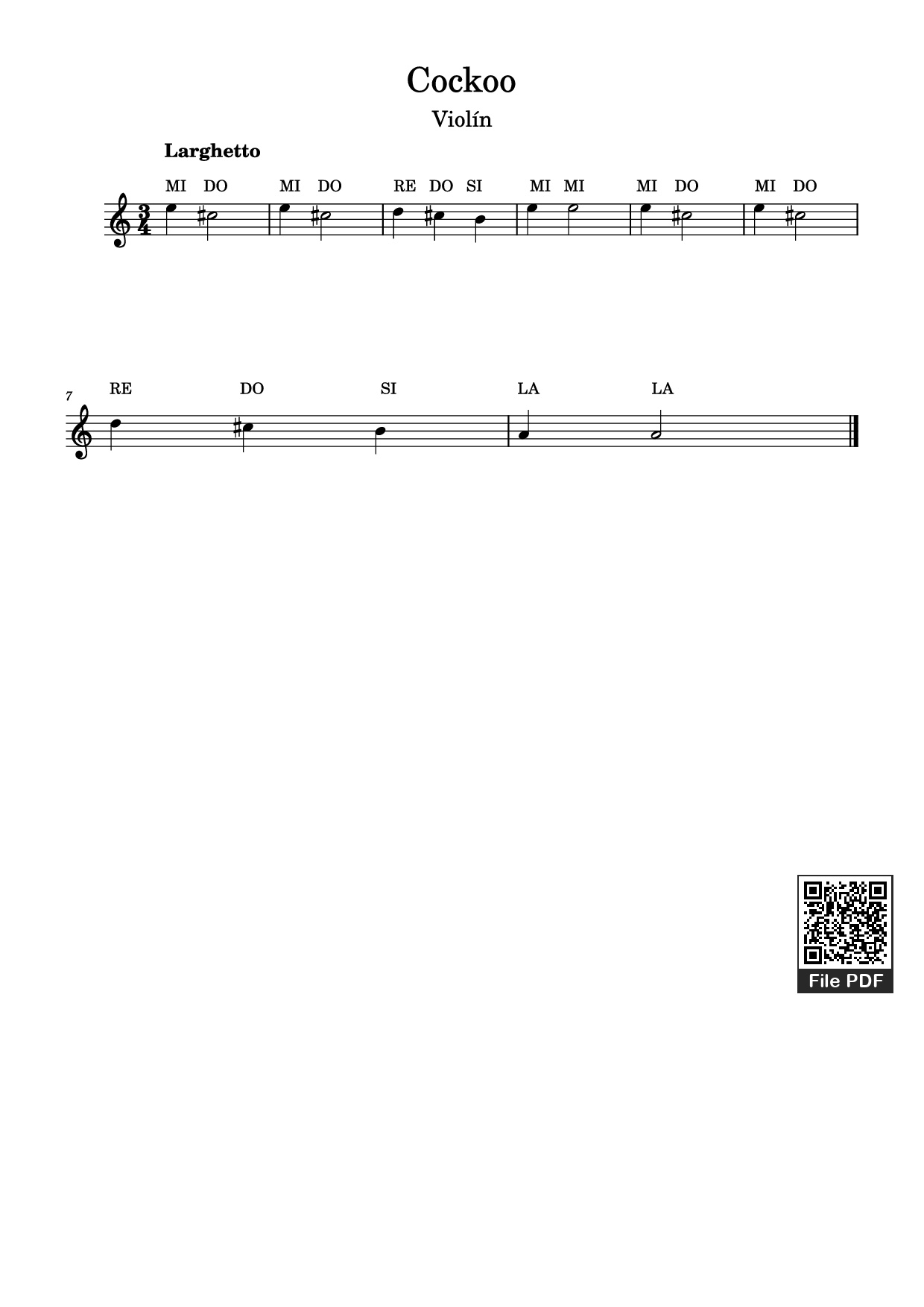 [Sheet] Cockoo Violin PDF lyrics & chords
