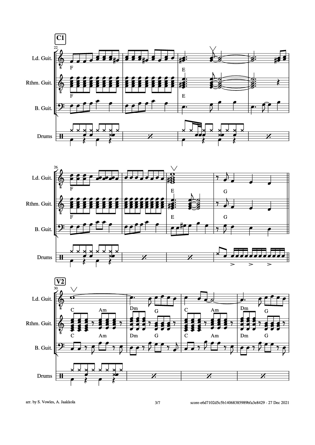 [Sheet] Perfidia Guitar TAB PDF, chords Guitar TAB, mp4/midi