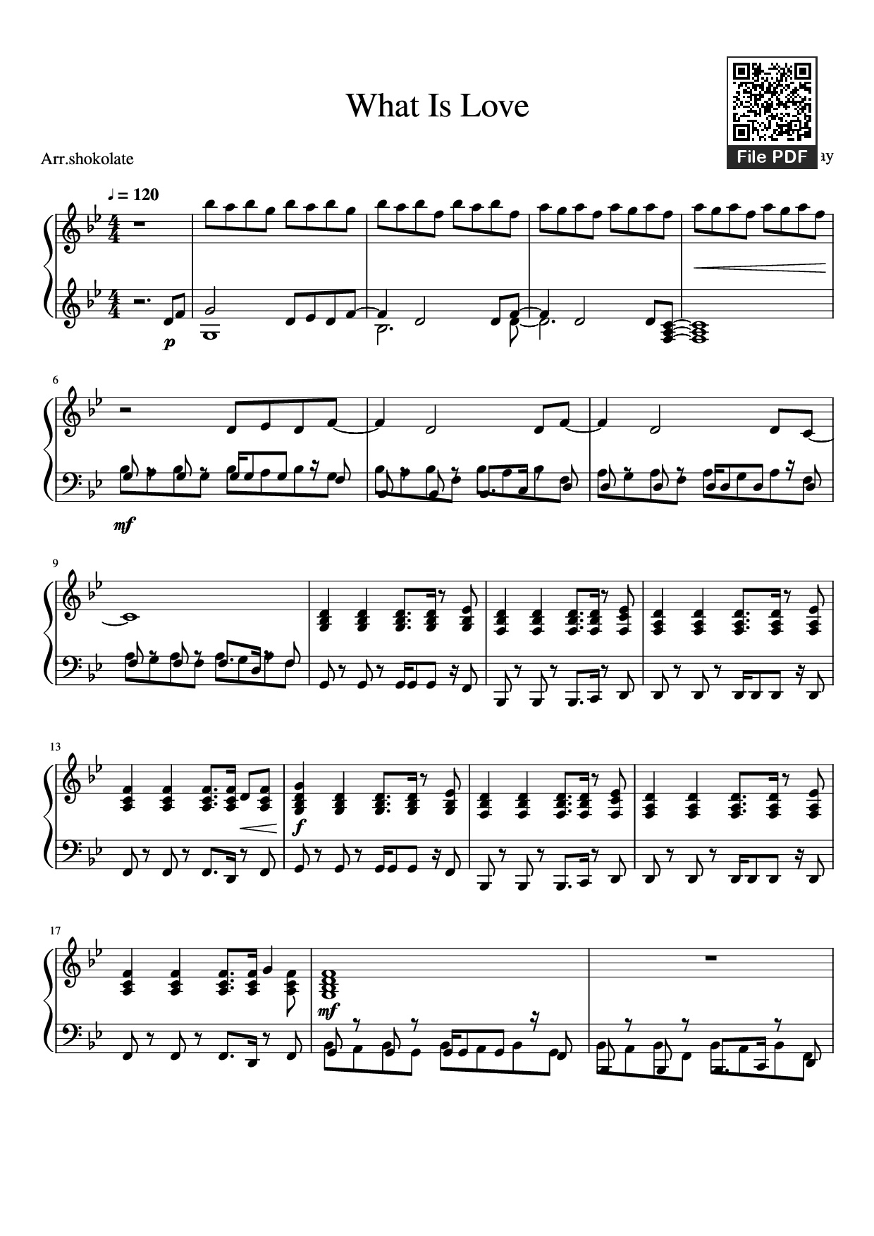 Sheet What Is Love Piano Pdf Chords Piano Mp4 Midi
