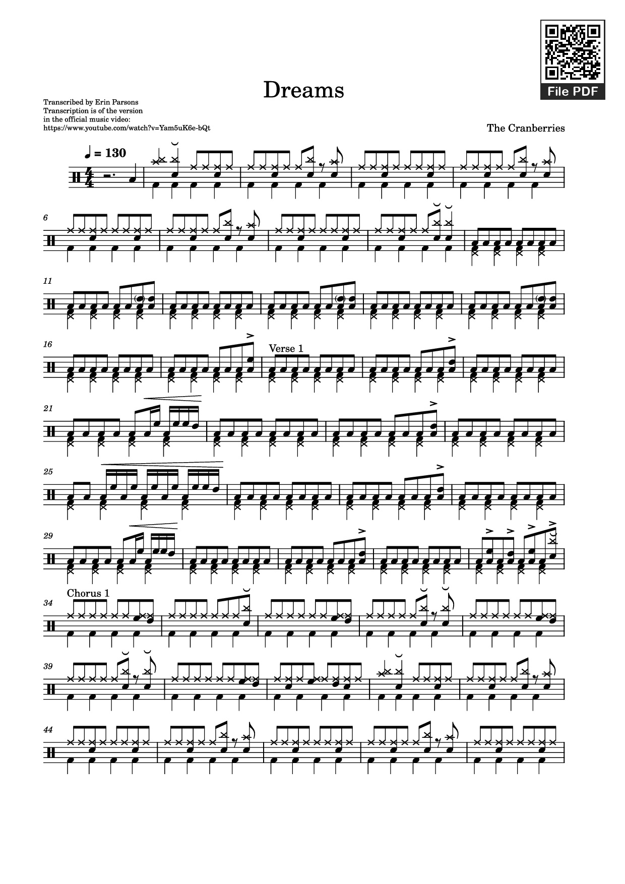 [Sheet] Dreams PDF lyrics & chords