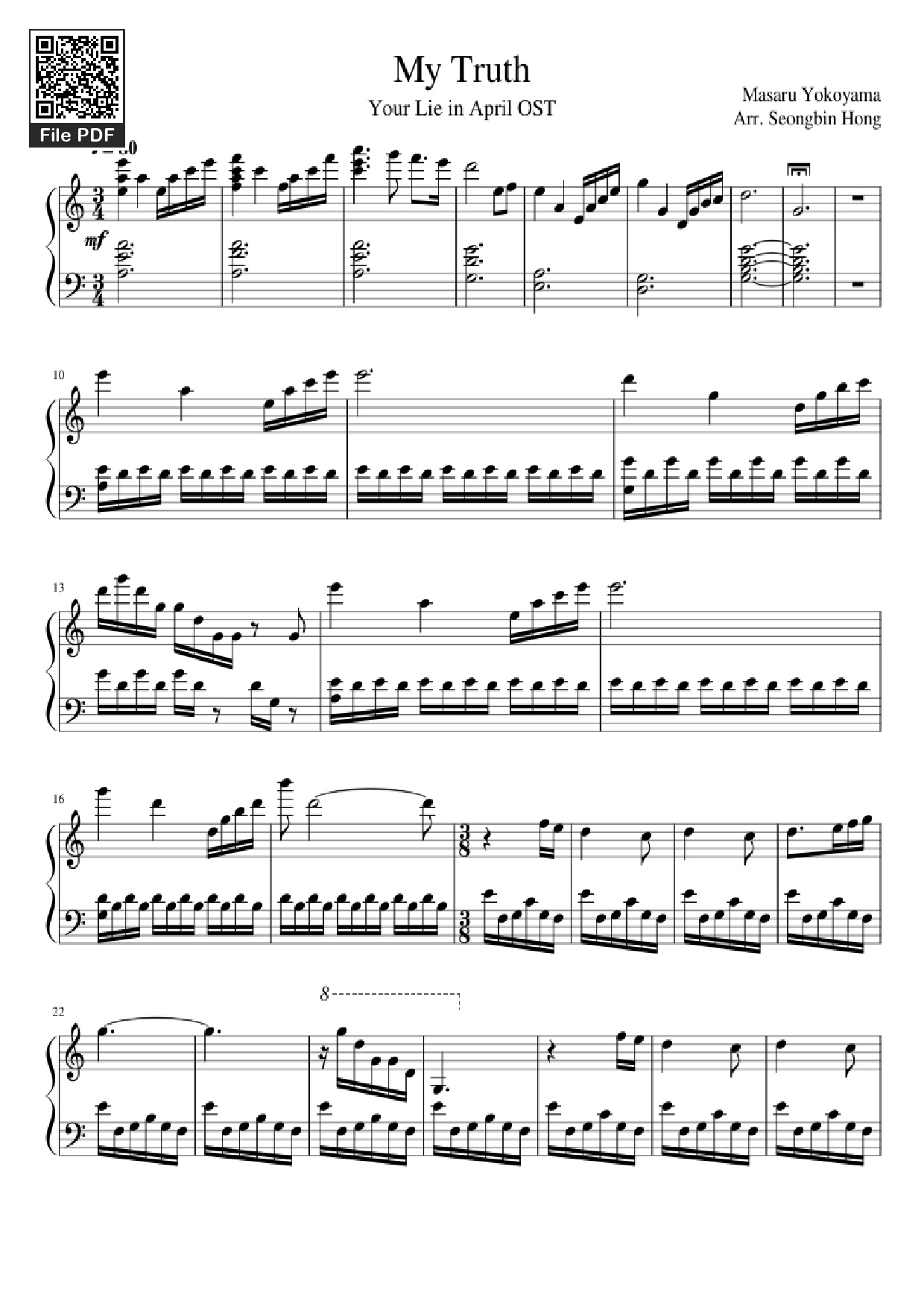 [Sheet] My Truth Piano PDF, chords Piano, mp4/midi