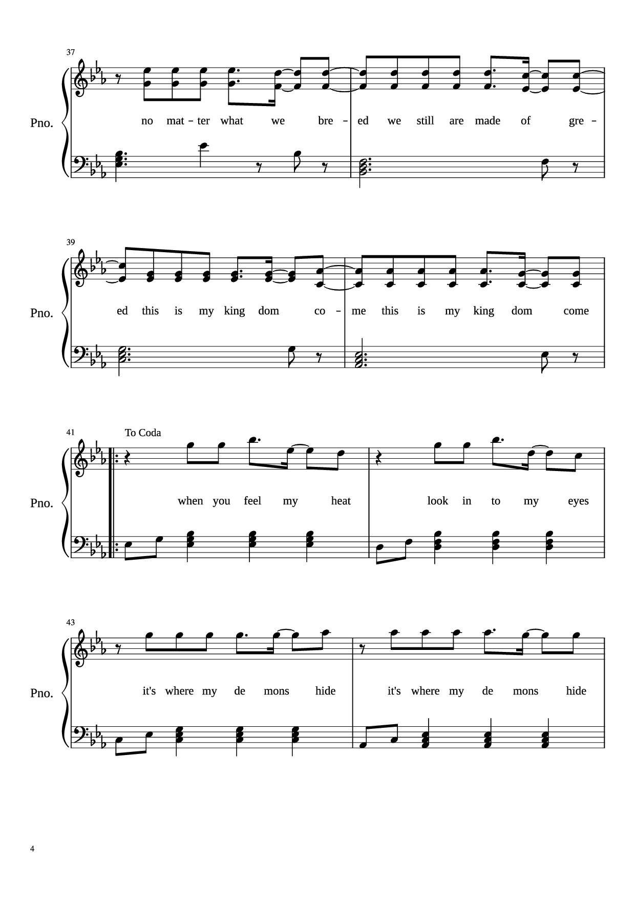 [Sheet] Demons (With Lyrics) Piano PDF, chords Piano, mp4/midi