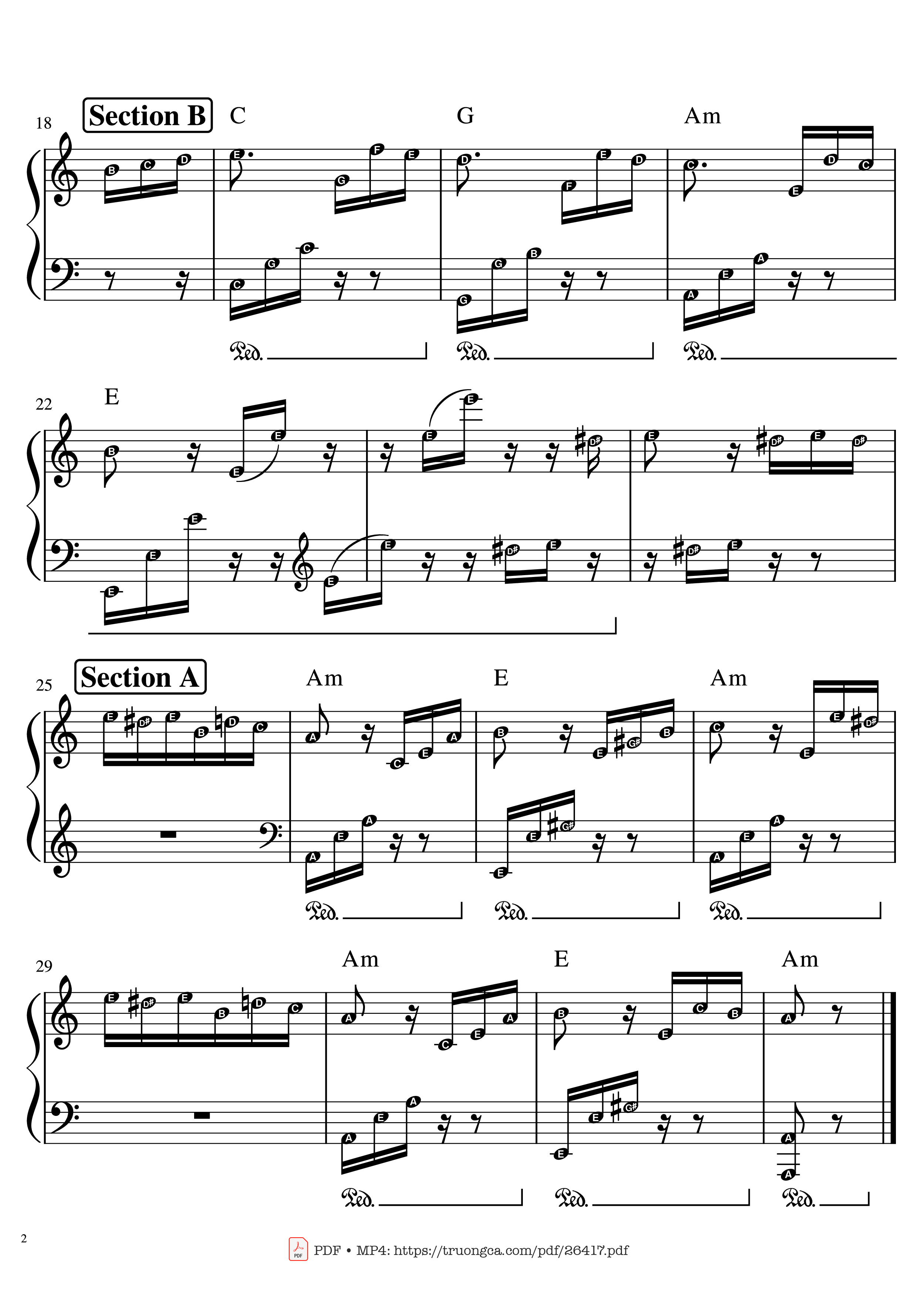 [Sheet] Beethoven Fur Elise (Famous part) PDF Piano lyrics & chords