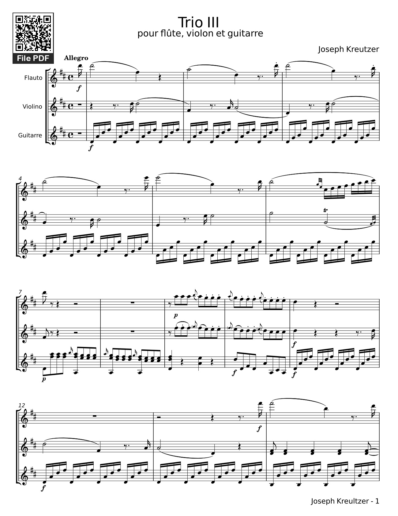 [Sheet] Trio III Guitar TAB PDF, chords Guitar TAB, mp4/midi