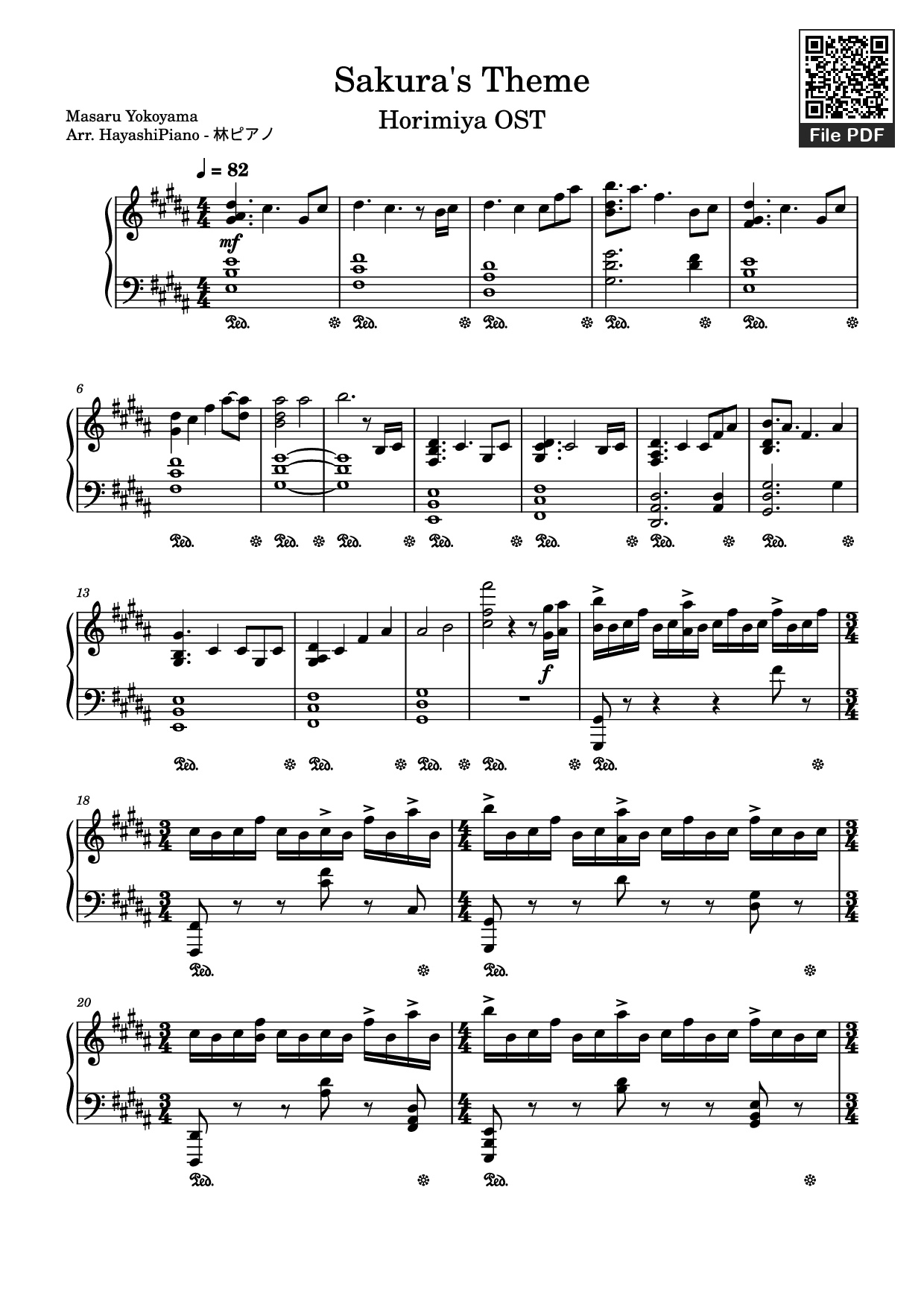 [Sheet] Sakura's Theme Piano PDF, chords Piano, mp4/midi
