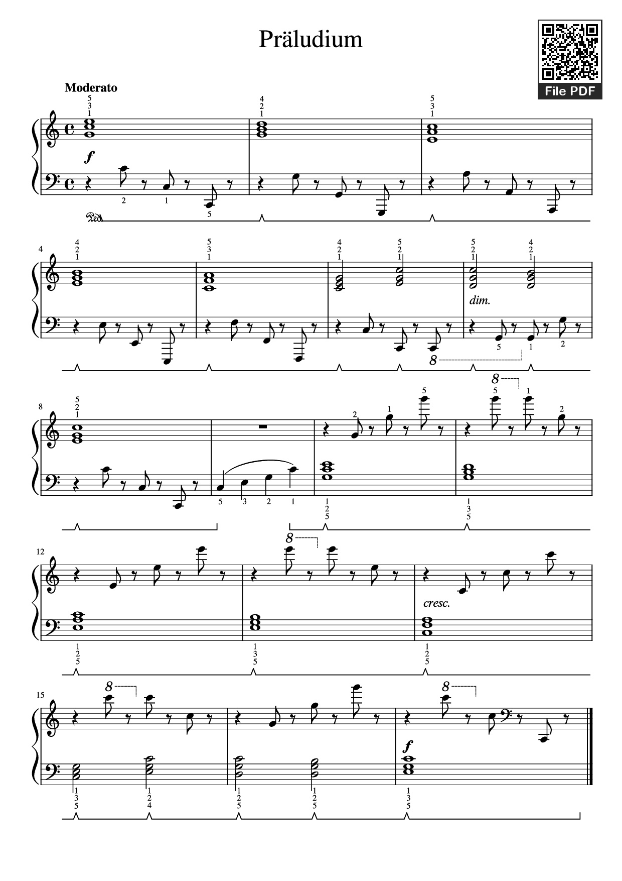 [Sheet] Präludium Piano PDF, chords Piano, mp4/midi
