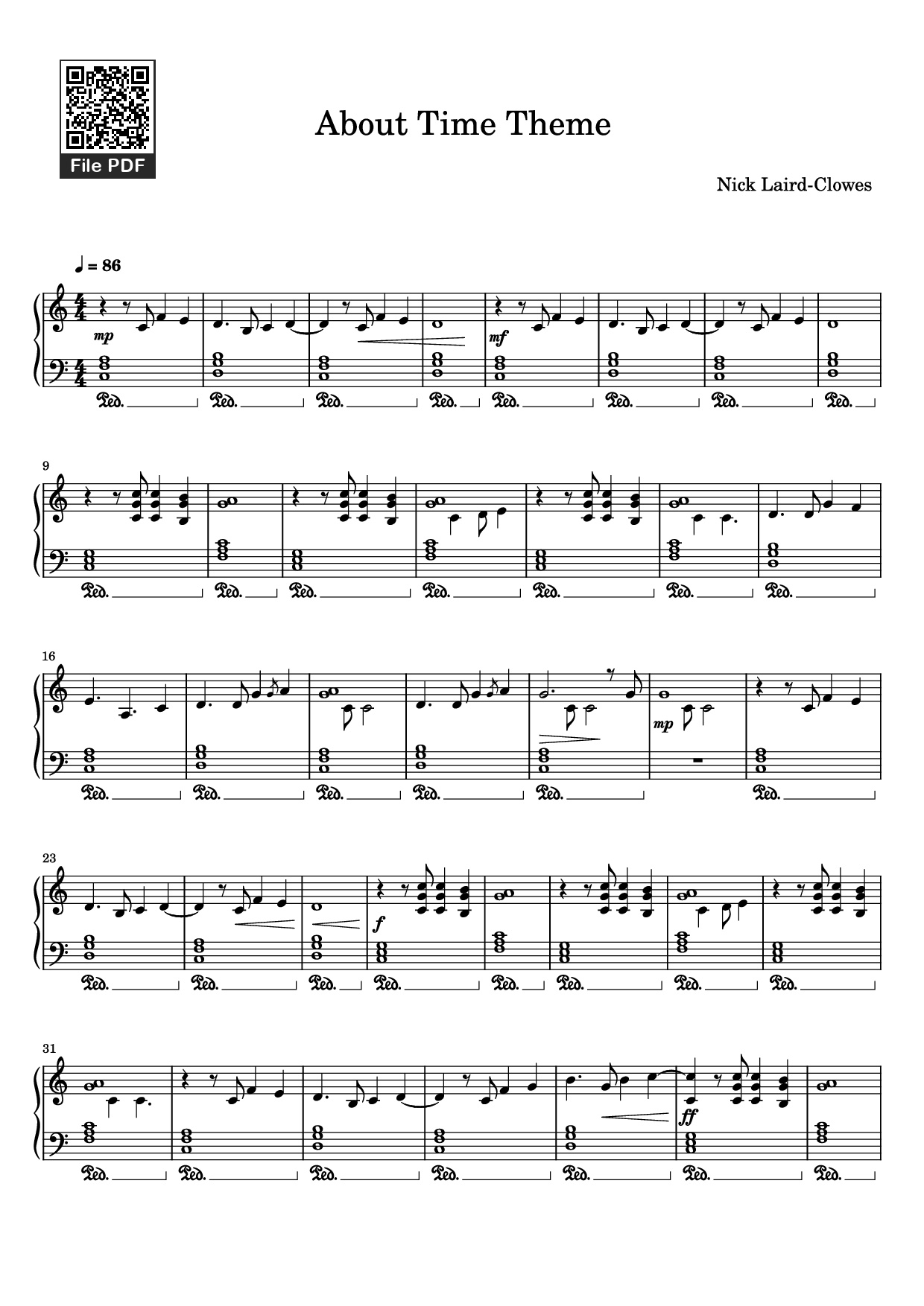 [Sheet] About Time Theme Piano PDF, chords Piano, mp4/midi