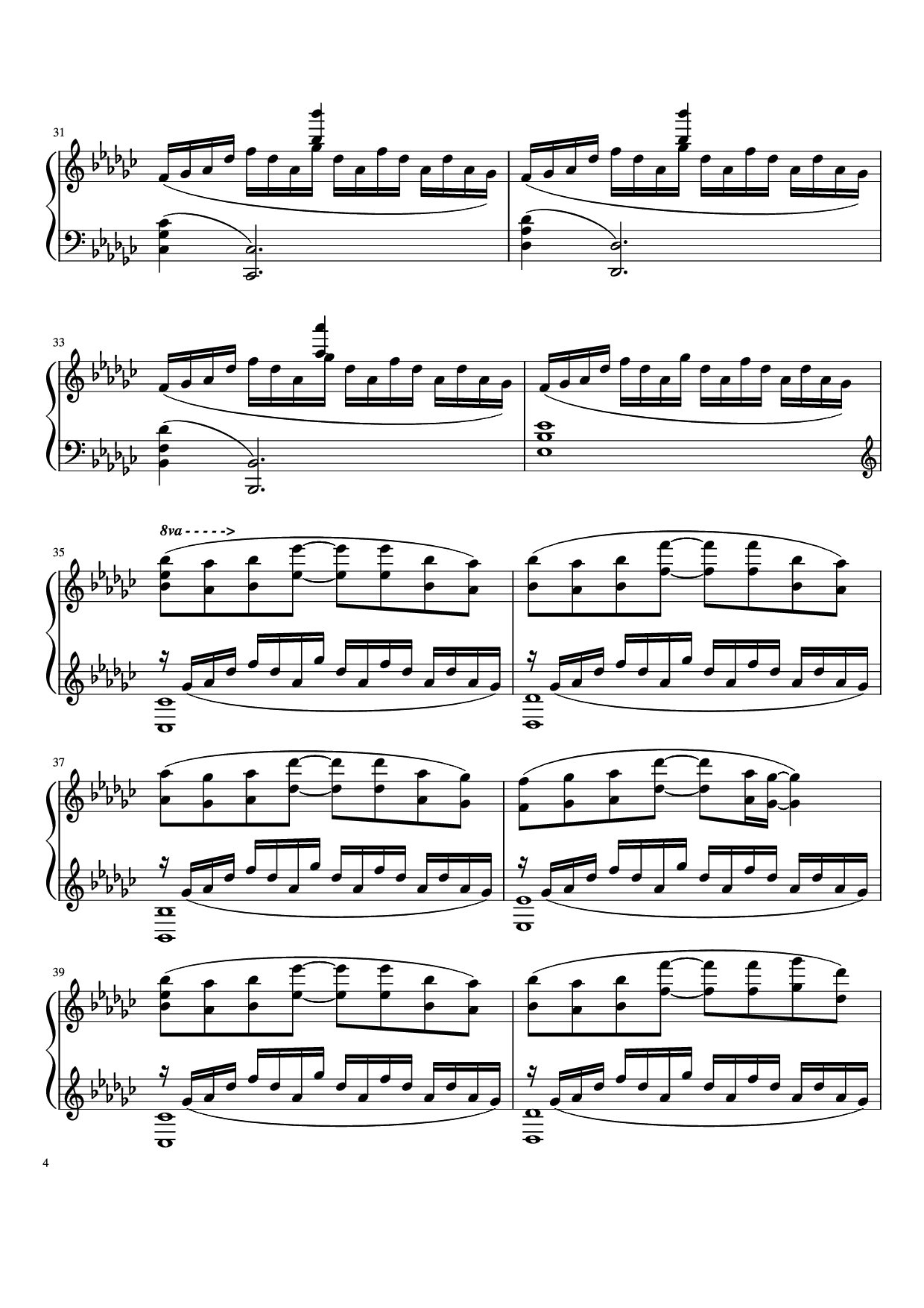 [Sheet] Again Piano PDF (Performed by TheIshter Sheets by Bomb & Kou ...