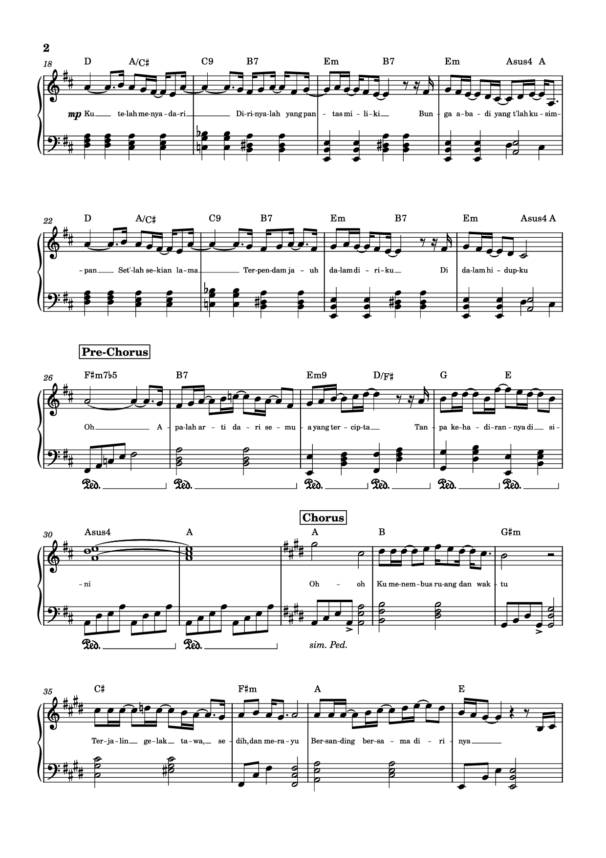 [Sheet] BUNGA ABADI Piano PDF, chords Piano, mp4/midi