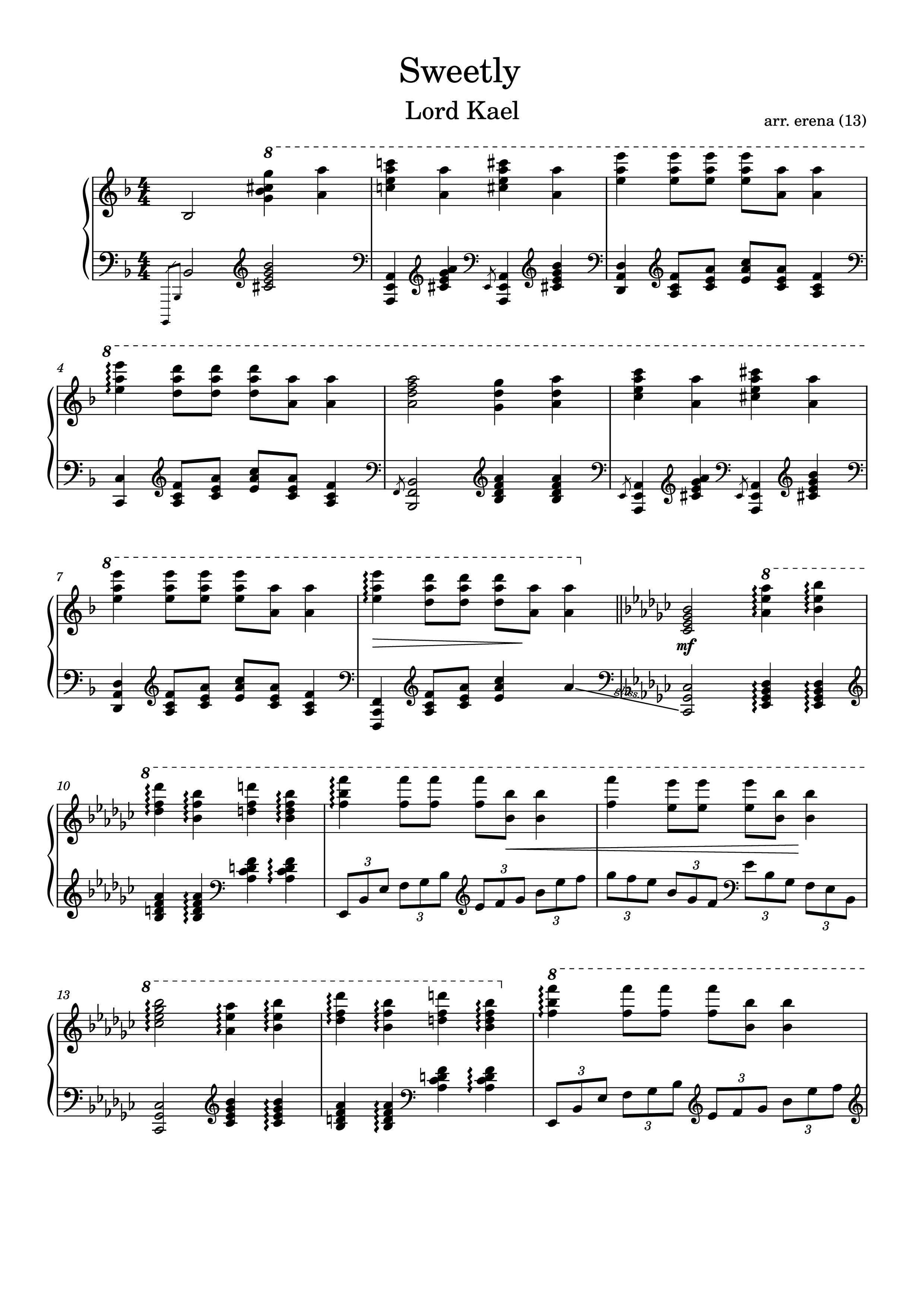 [Sheet] Sweetly Piano PDF, chords Piano, mp4/midi