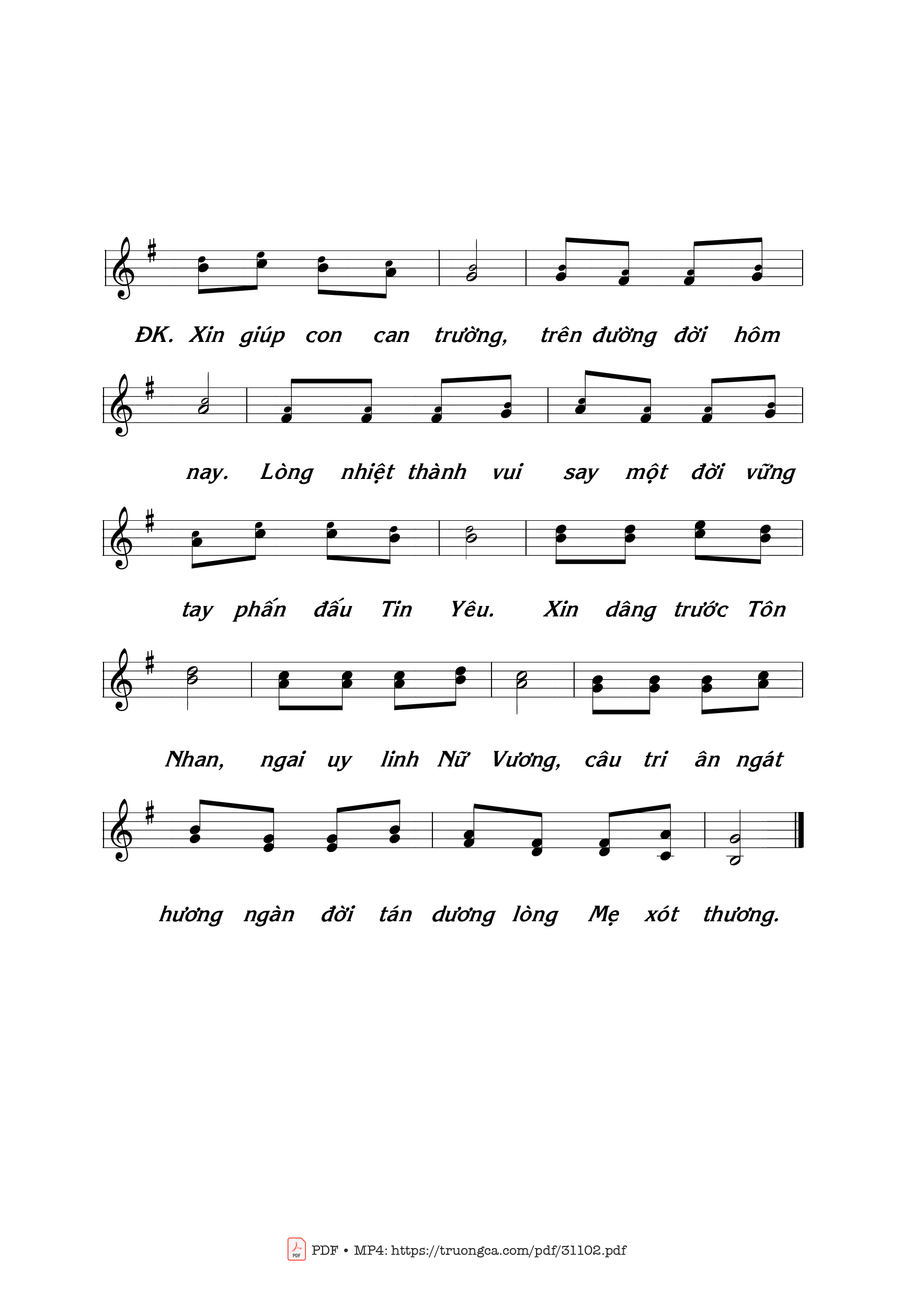 [Sheet] Xin Mẹ bên con PDF lyrics & chords
