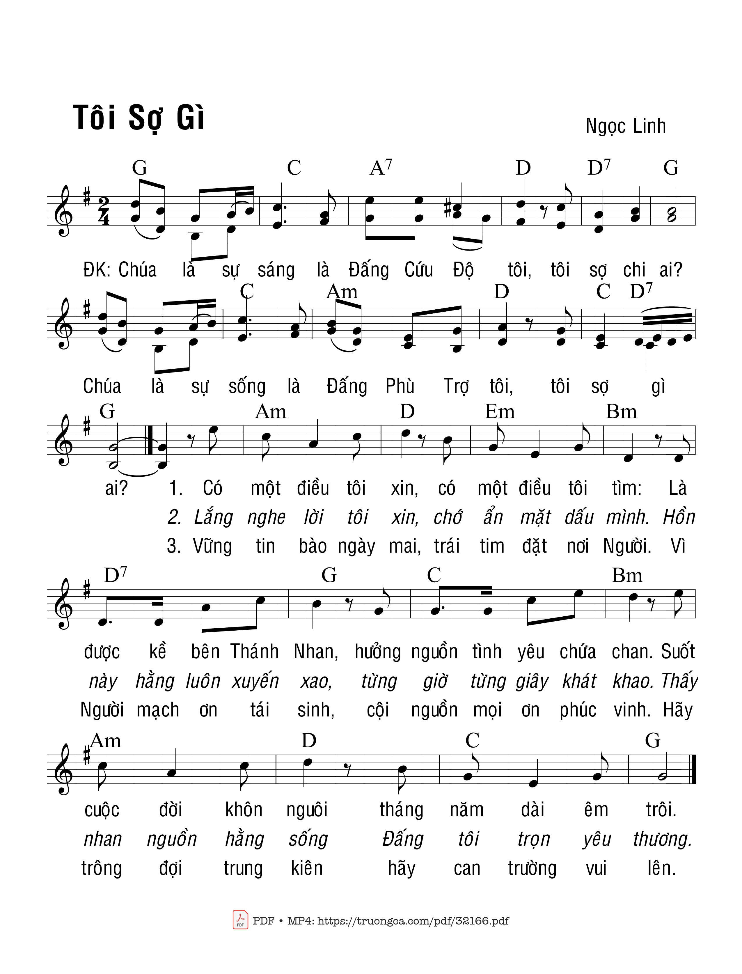 [Sheet] Tôi Sợ Gì PDF lyrics & chords
