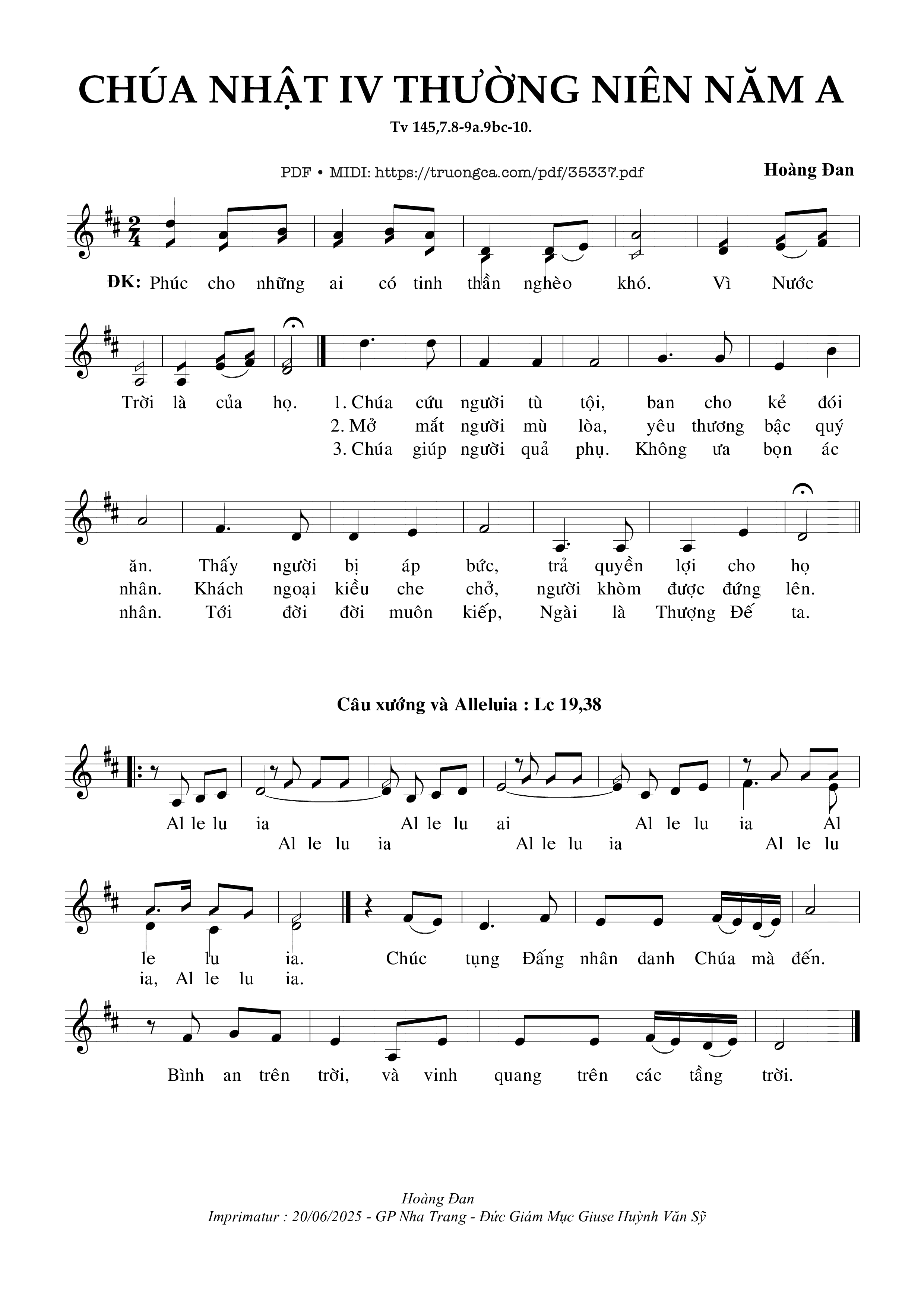 [Sheet] Thánh Vịnh 145, Chúa Nhật 4A Thường Niên PDF (Hoàng Đan) lyrics ...