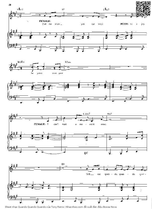 [Sheet] Quando Quando Quando PDF lyrics & chords