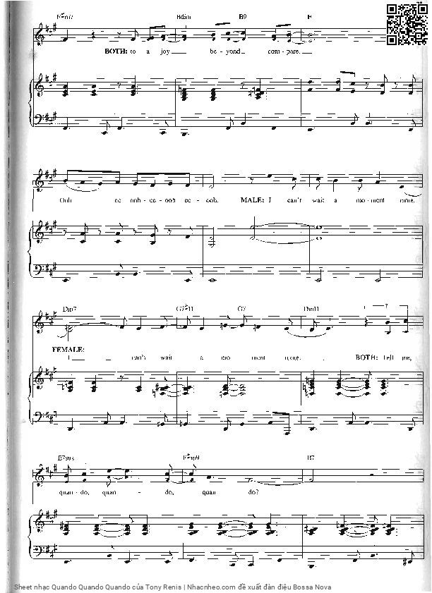 [Sheet] Quando Quando Quando PDF lyrics & chords